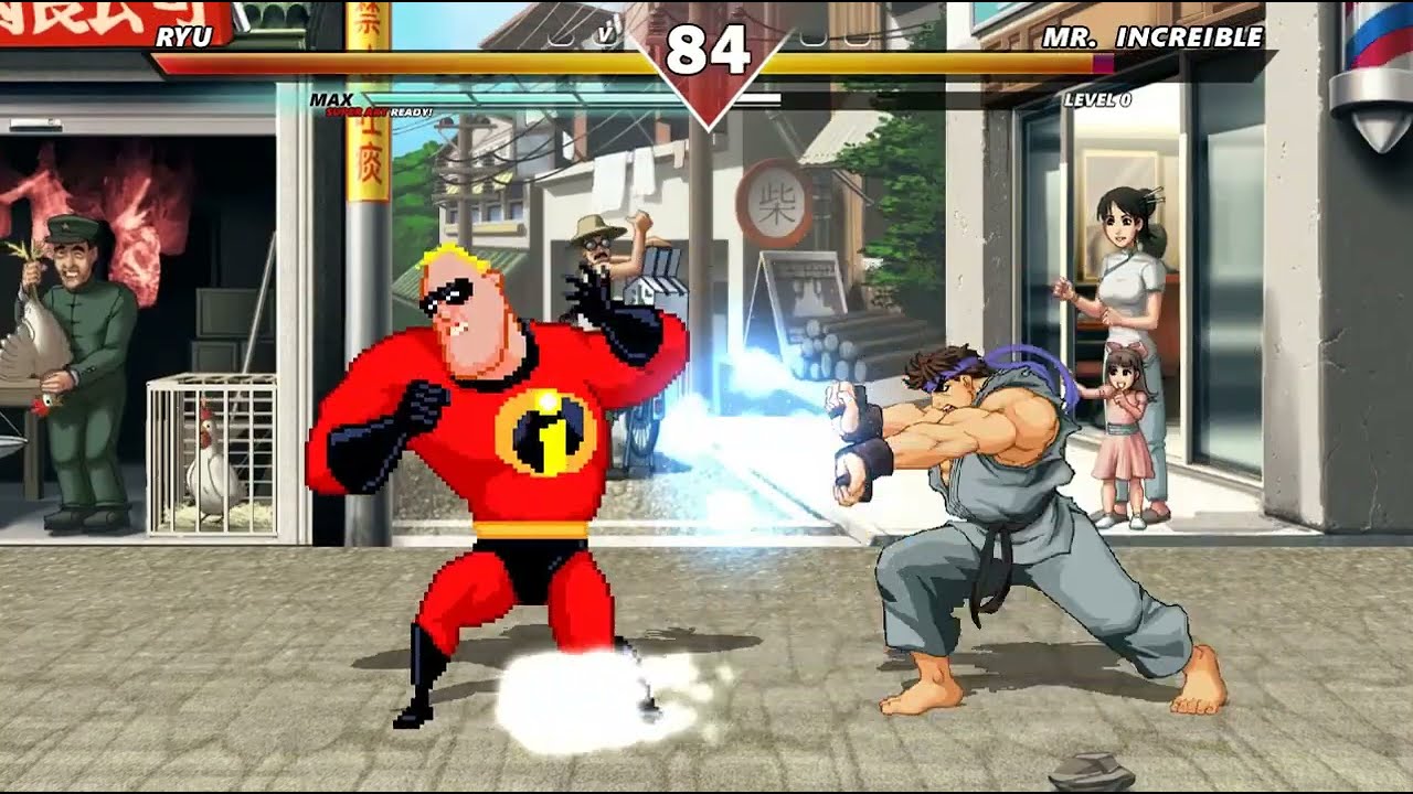 Ryu vs Mr. Incredibles - Mugen Street Fighter - YouTube