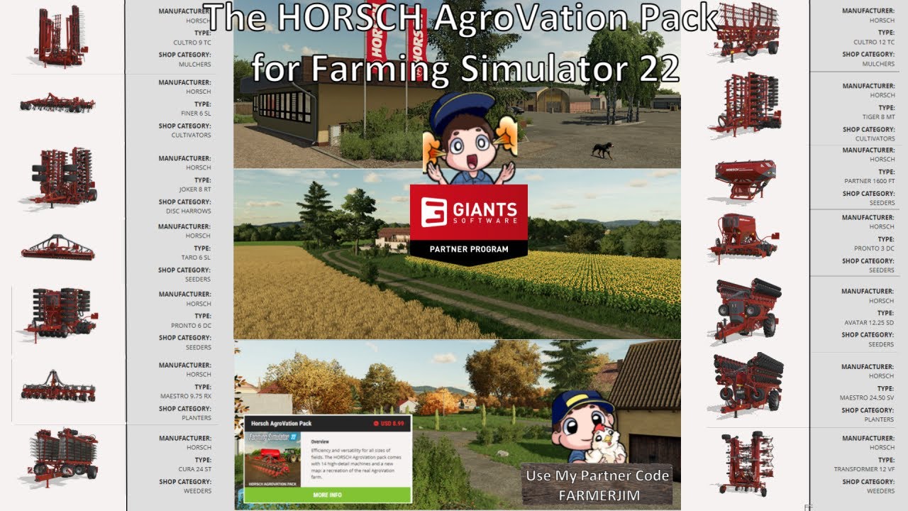 The HORSCH AgroVation Pack for Farming Simulator 22 #fs22 - YouTube