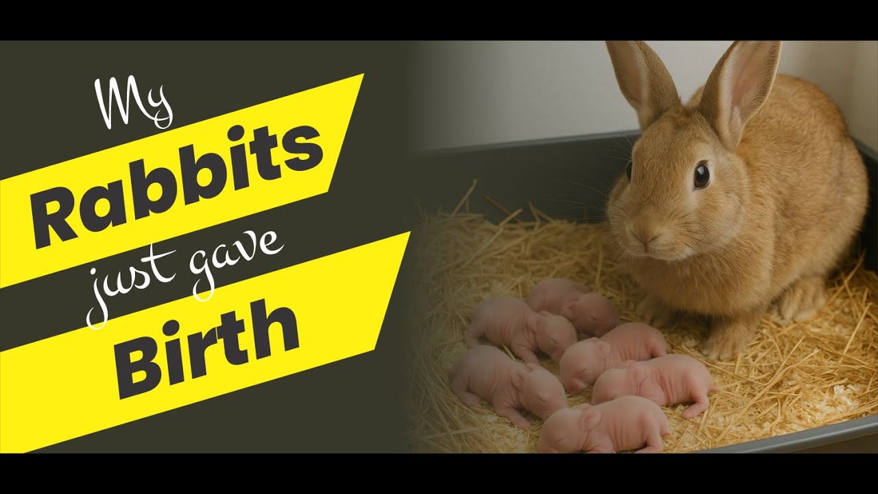 My rabbits just gave birth - YouTube