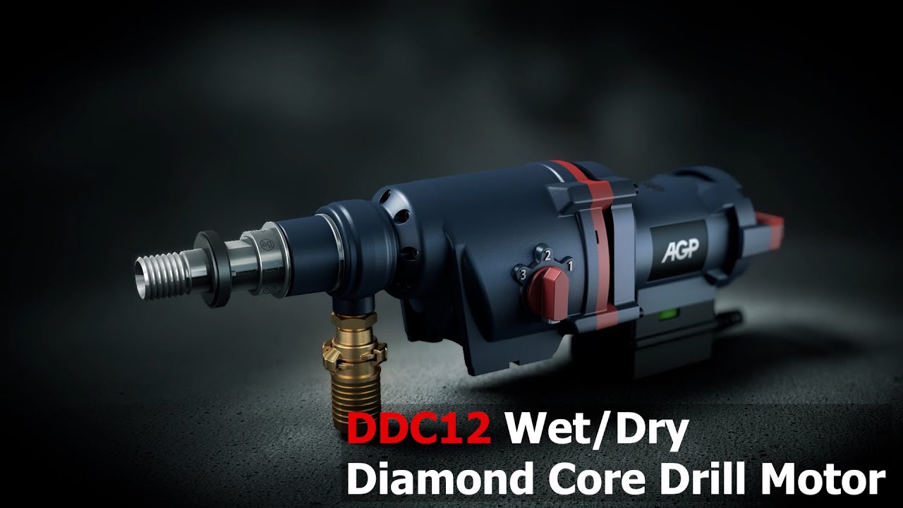 AGP DDC12 Wet/Dry Diamond Core Drill Motor 3D Features - YouTube