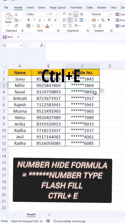 # NUMBER HIDE IN EXCEL - YouTube