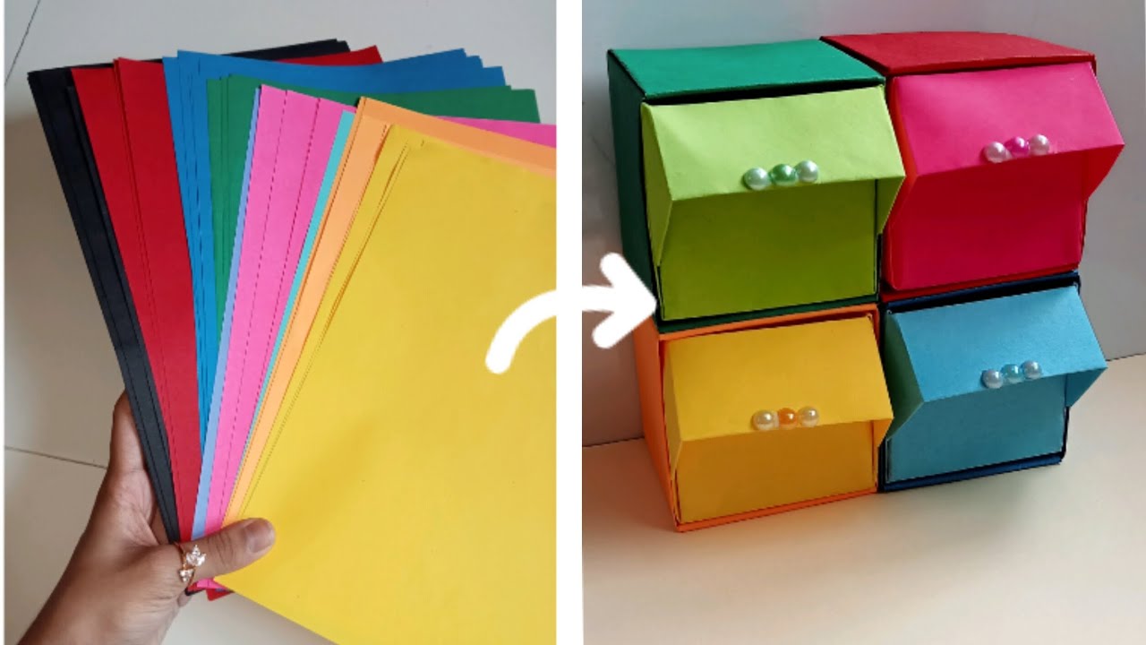 Origami Paper Drawer | DIY Mini Organizer using *Paper* | Easy Paper ...