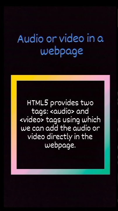 Audio and video in a webpage 👆 #htmltutorial #htmlbeginners #htmlcode # ...