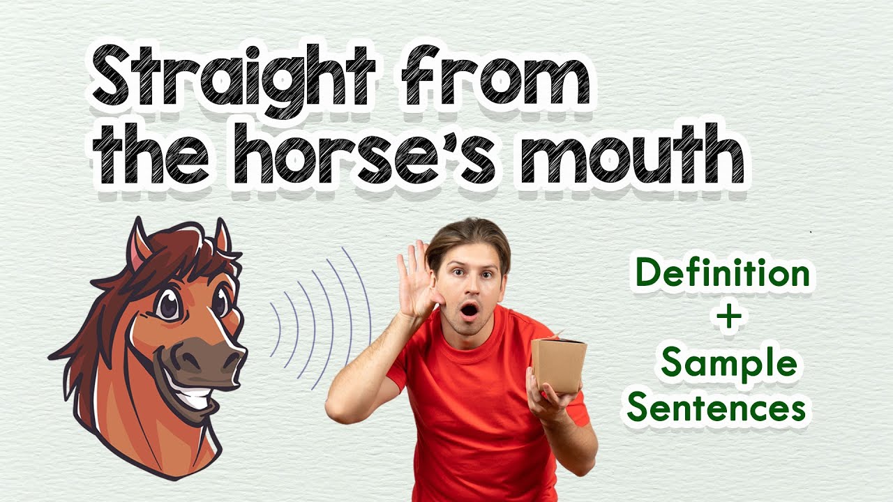Explanation, Meaning And Sample Sentences "Straight from the horse's ...