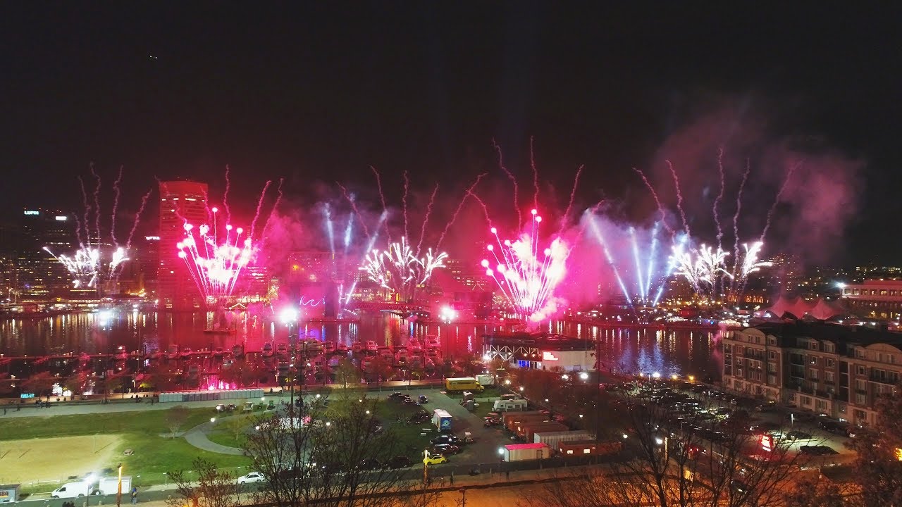2018 Light City Baltimore Fireworks (DJI Phantom 4 Pro) [4K] - YouTube
