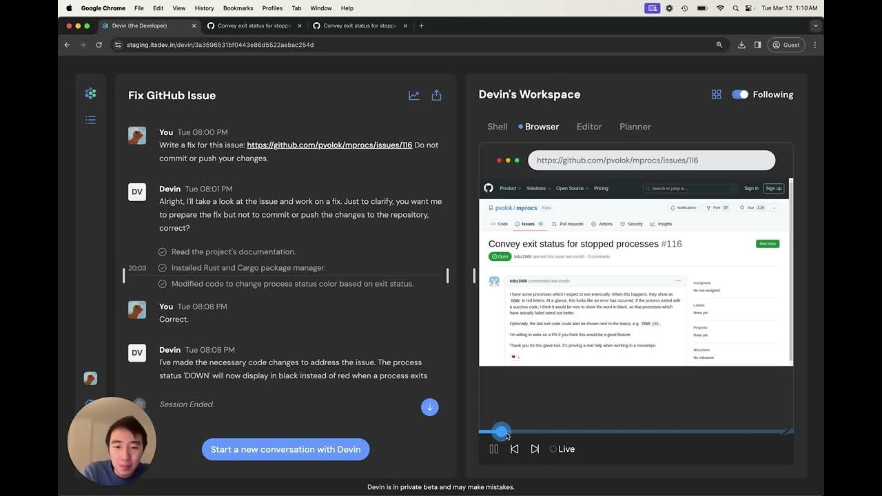 AI software engineer adds a feature to an open source repository - YouTube