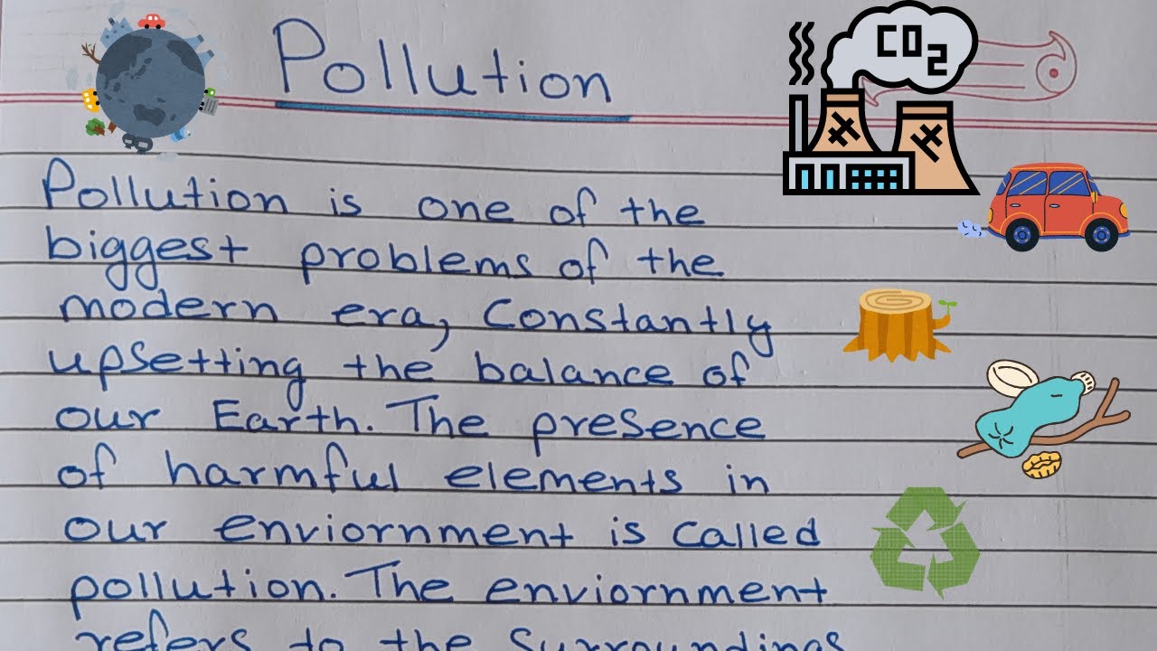 Essay On Pollution In English | Short Essay Writing On Pollution - YouTube