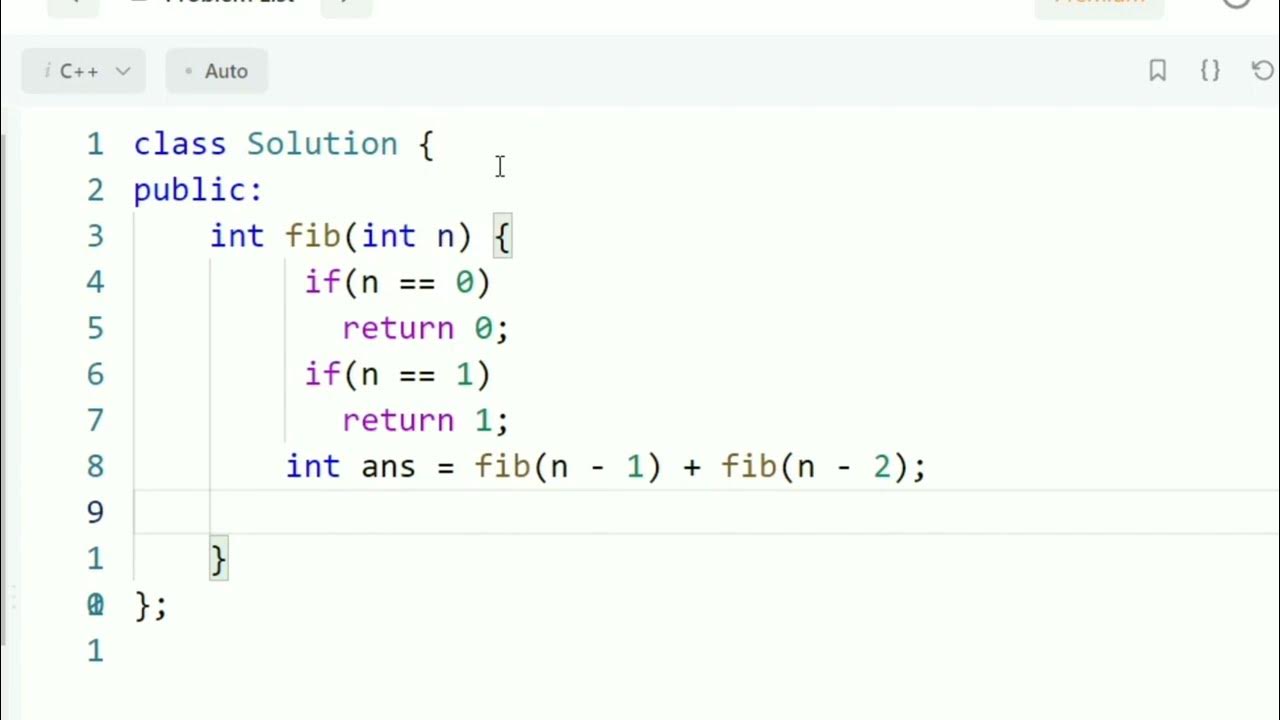 Fibonacci Number Recursion Leetcode Youtube 8373