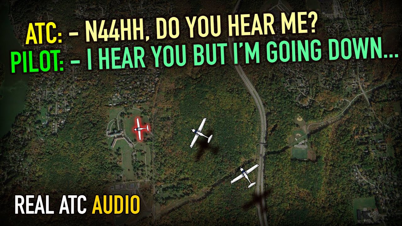 Airplane CRASHED AFTER ENGINE FAILURE. Diamond DA40, N44HH. REAL ATC ...