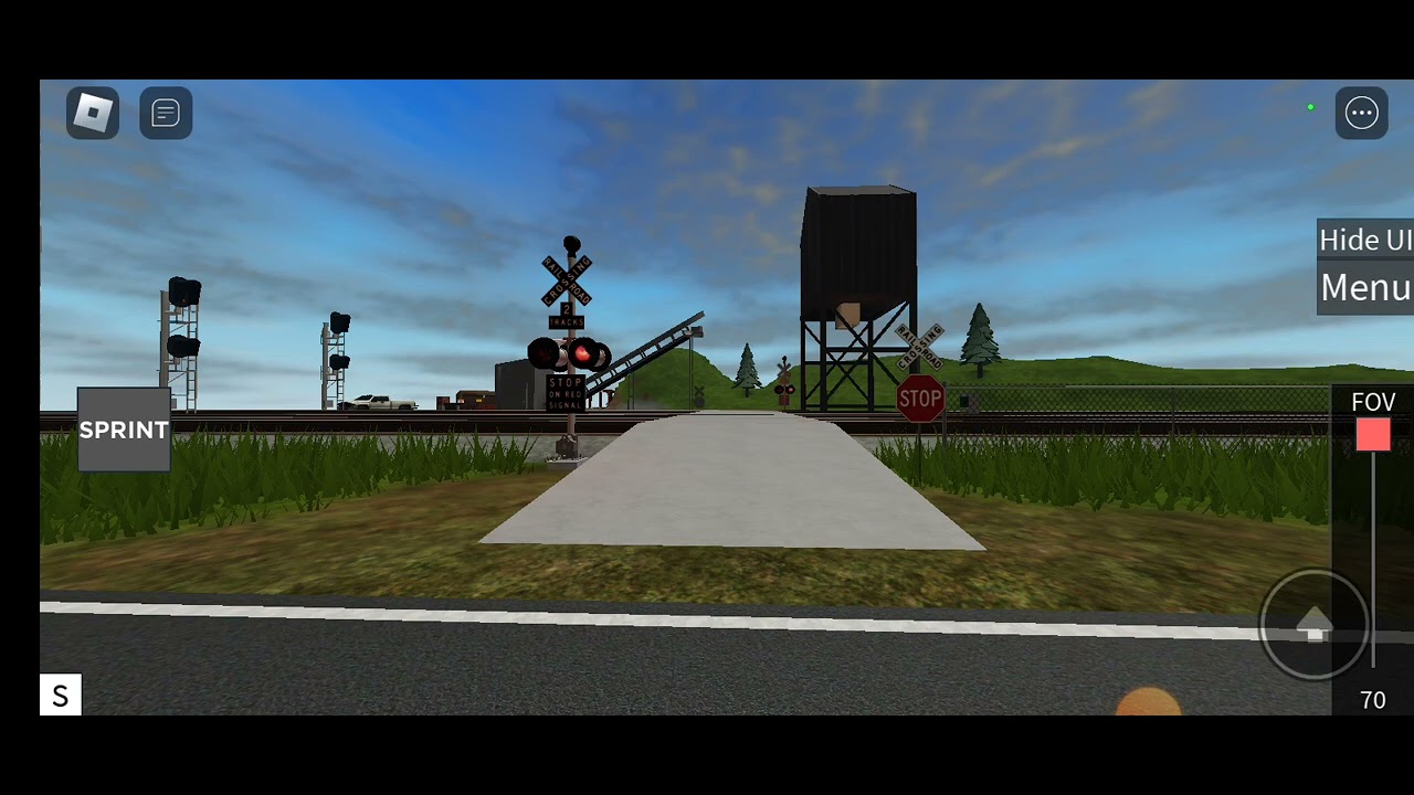 roblox railroad crossing freight train - YouTube