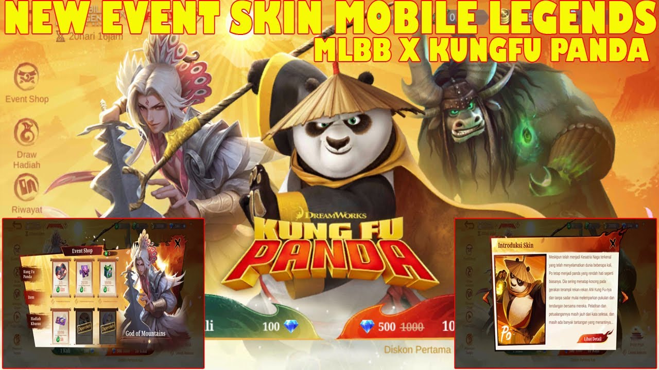 SPIN NEW EVENT SKIN KUNGFU PANDA MOBILE LEGEND - YouTube