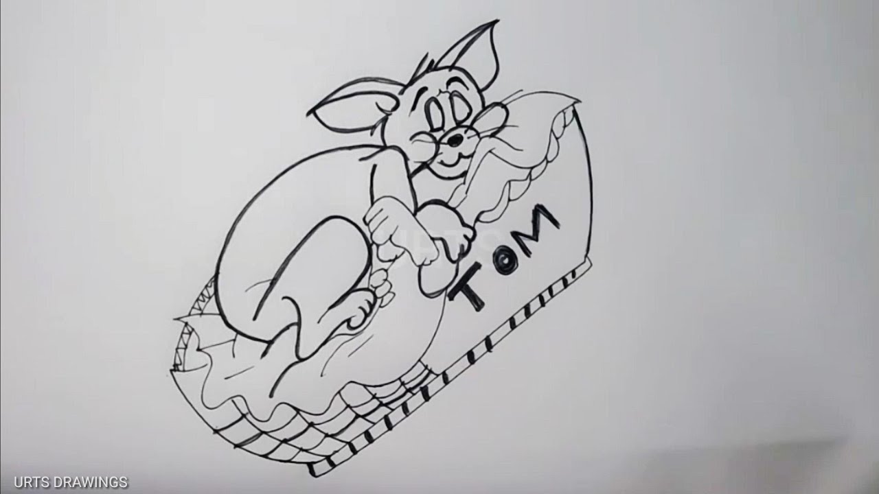 How to draw Sleeping Tom from Tom and Jerry - YouTube