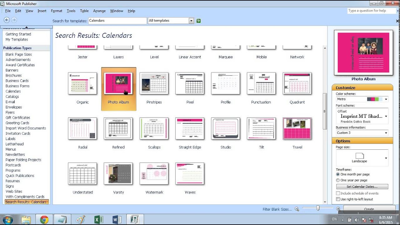Cara cepat membuat kalender di Microsoft Publisher 2007 - YouTube