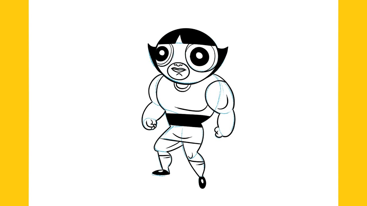 How to draw Buttercup Meme with guidelines step by step (The Powerpuff ...