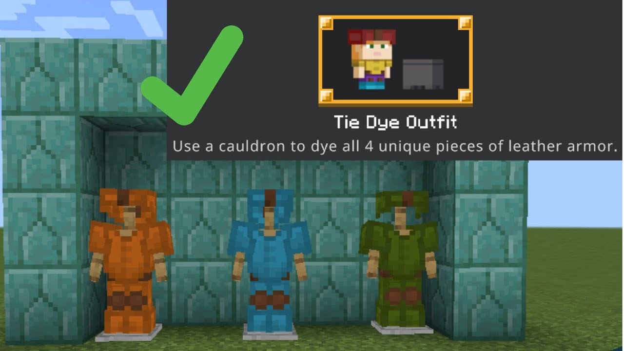 How to get the TIE DYE OUTFIT achievement in Minecraft! - YouTube