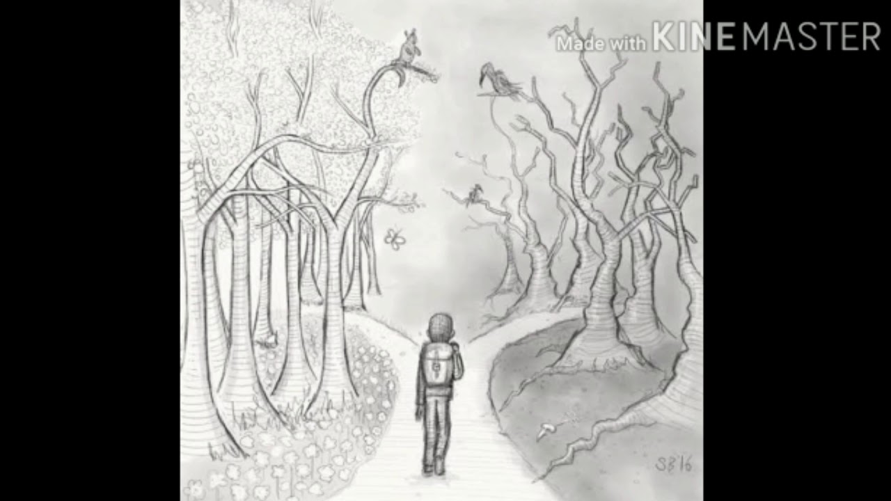 The Road Not Taken By Robert Frost Sketch