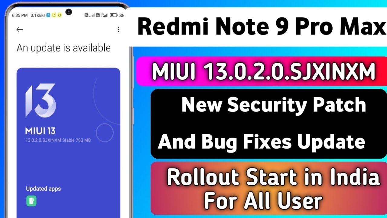India - Redmi Note 9 Pro Max Miui 13.0.2.0 SJXINXM New Stable Update Rollout Start for All Users ...