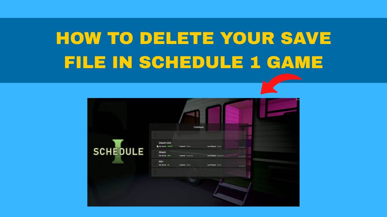 How to DELETE Your Save File in Schedule 1 Game | Step-by-Step Tutorial ...