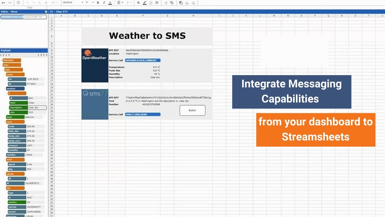 Integrate messaging capabilities with Streamsheets - YouTube