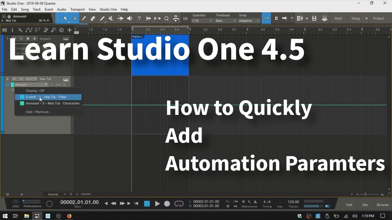 Studio One 4.5 Quick Tip | Quickly Adding Automation Parameters - YouTube