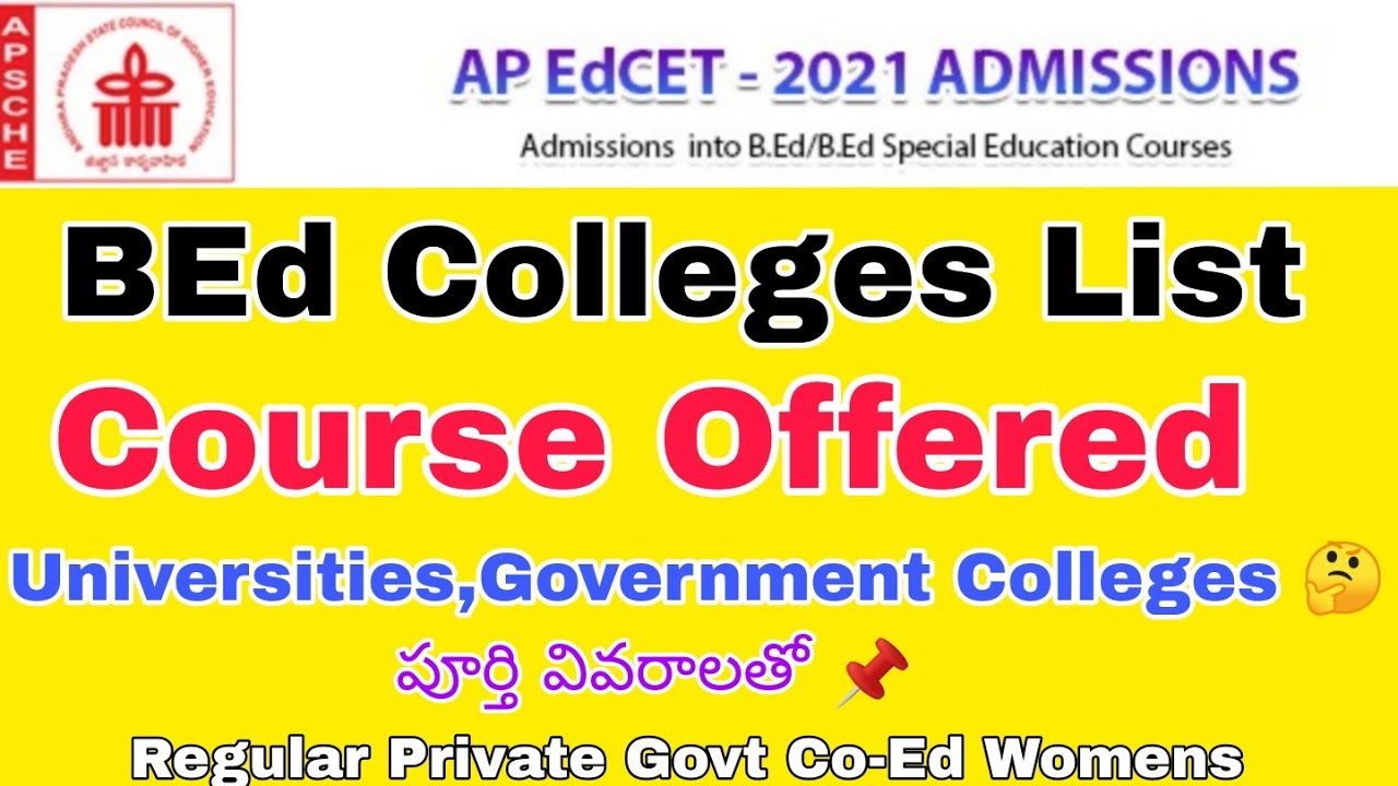 APEdCET BEd Colleges List Course wise Fee Structure Course Fee ...