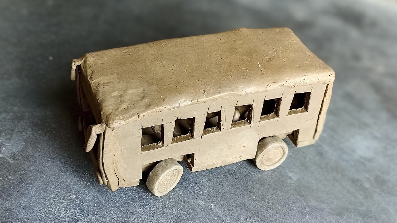 diy how to make clay bus||mini clay bus||amazing clay bus making # ...