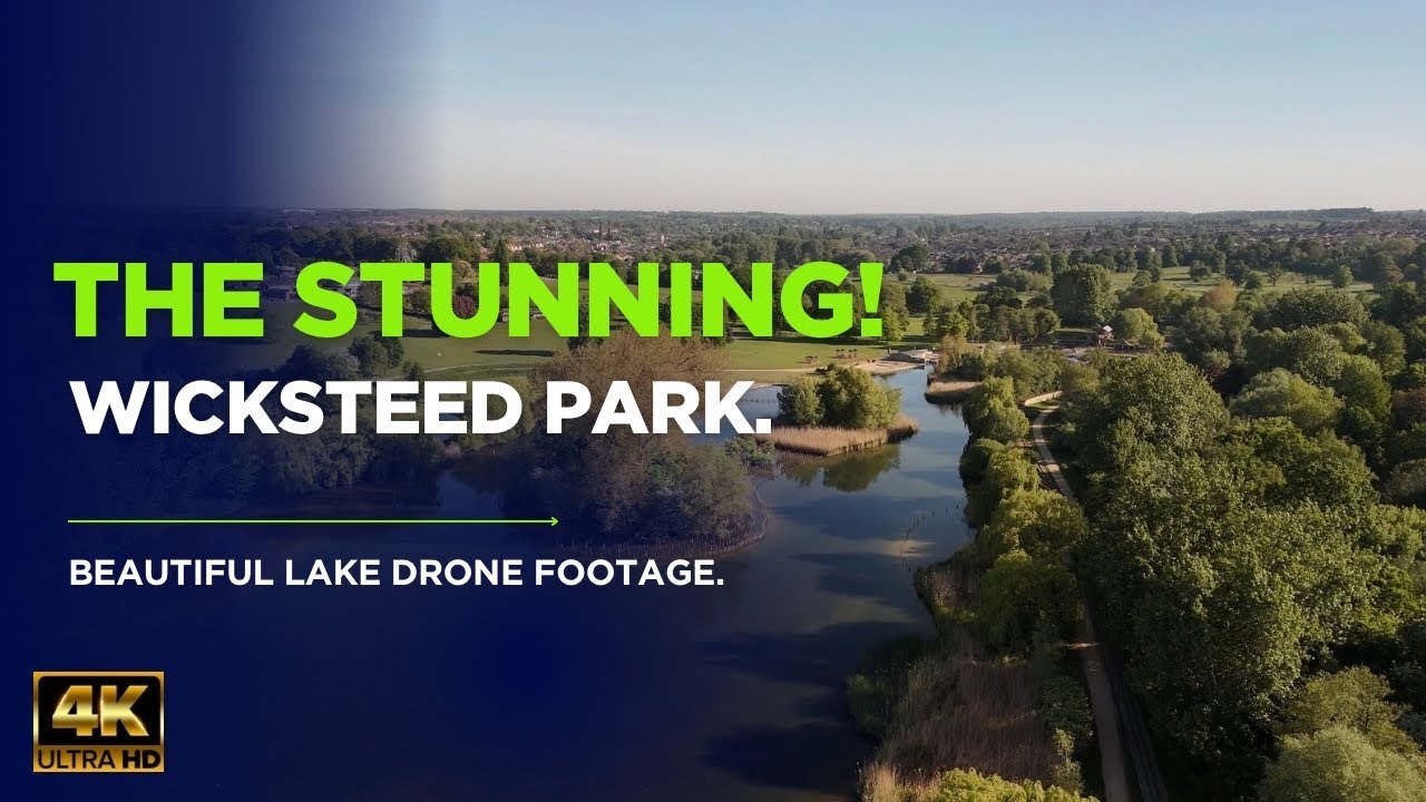 The Stunning Wicksteed Park | Beautiful Lake Drone Footage 4K | DJI ...
