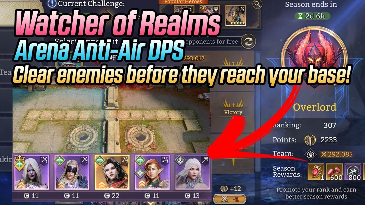 Arena Anti-Air DPS with Pre-emptive Attack | Watcher of Realms Guide - YouTube