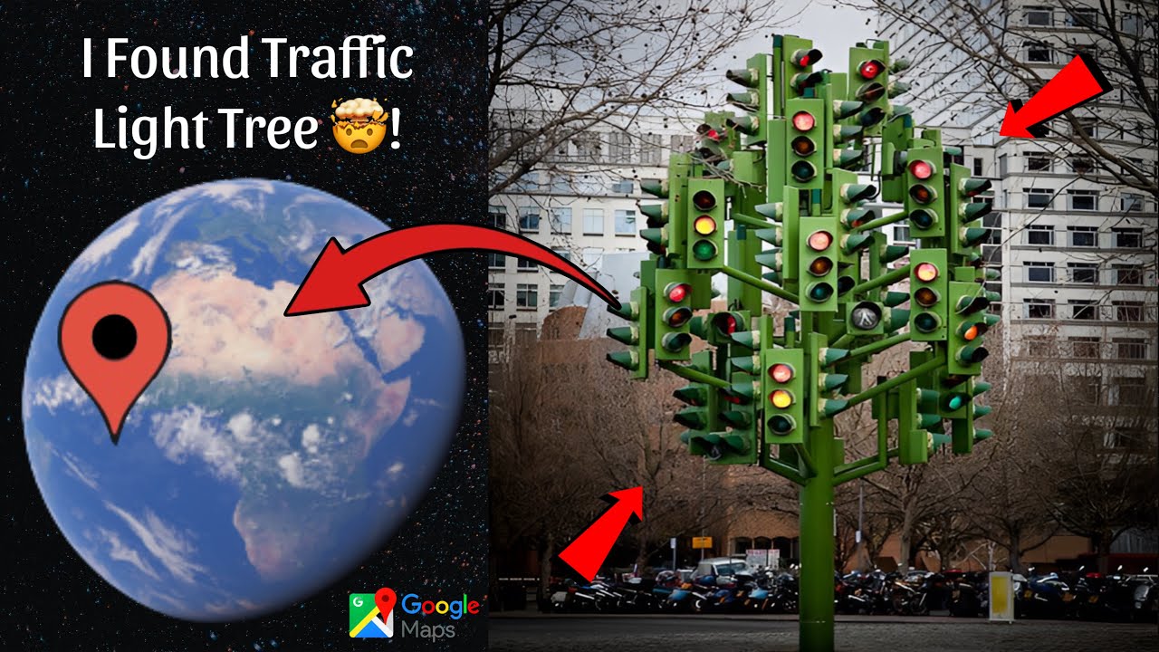 I Found Traffic Light Tree in Real Life On Google Earth and Google Maps ...