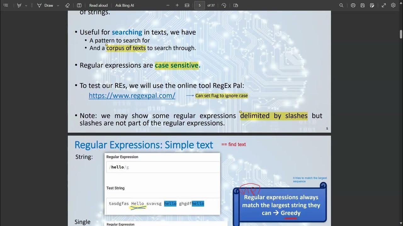 lecture 1 (Regex) - YouTube