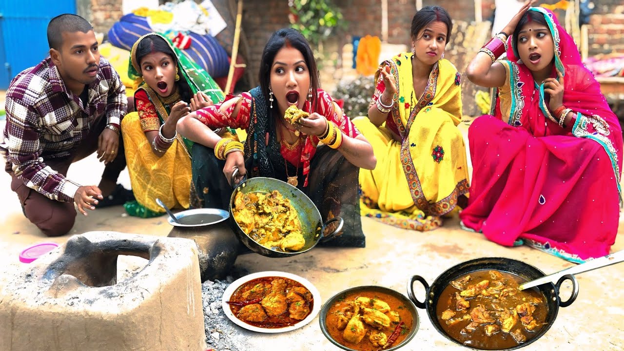 चटनी भौजाई ननद के ससुराल कड़ाही में मुर्गा खाने बैठ गई ।। Chatani ...