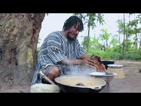 Father Ankrah Prepared Authentic Kokontey with Groundnuts Soup 😋 - YouTube