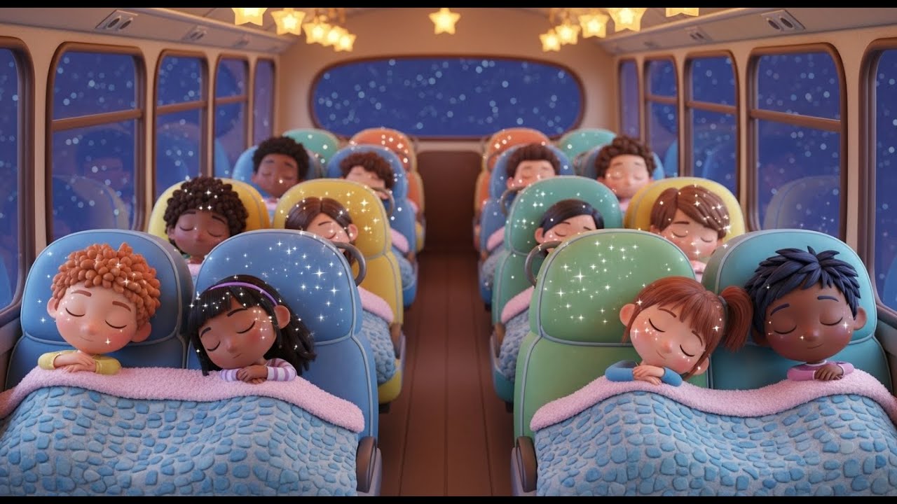 The Sleepy Bus Drives to Dreamy Cloud Town | Bedtime Song for Kids ...