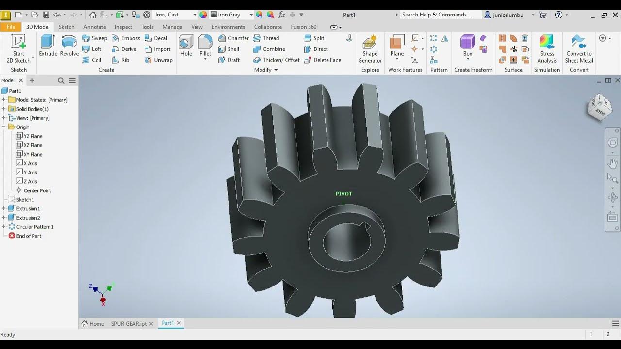 DESIGNING A SPUR GEAR WITH AUTODESK INVENTOR CAD DRAWING TUTORIAL designing-a-spur-gear-with-autodesk-inventor-cad-drawing-tutorial