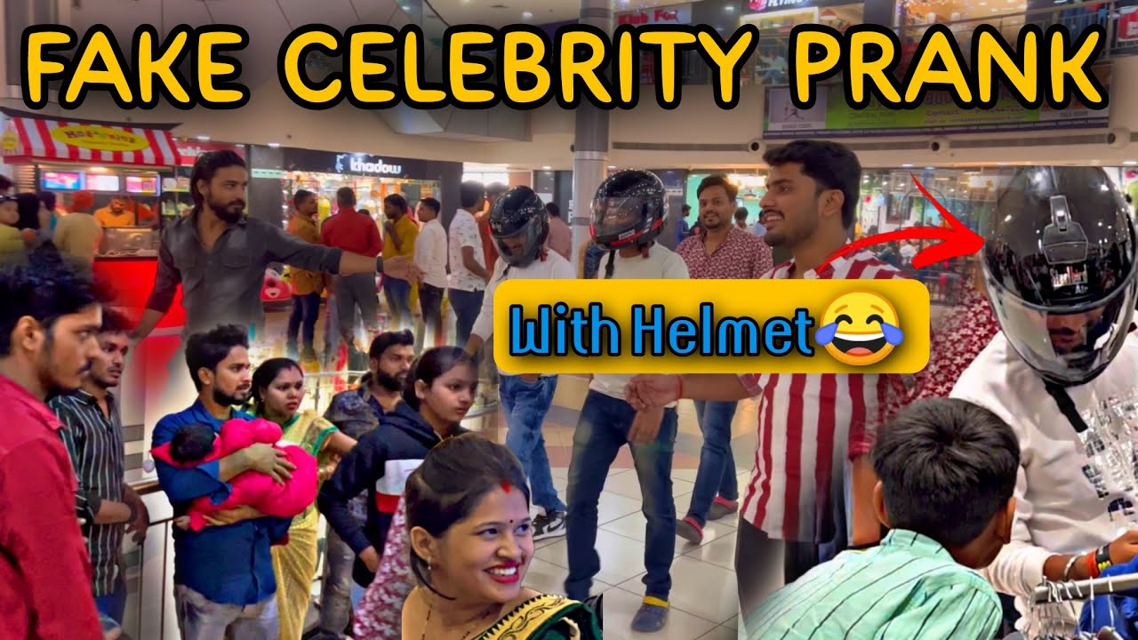 Fake Celebrity Prank With Helmet🤣 At PVR ,Prayagraj | Public Reaction😱 ...