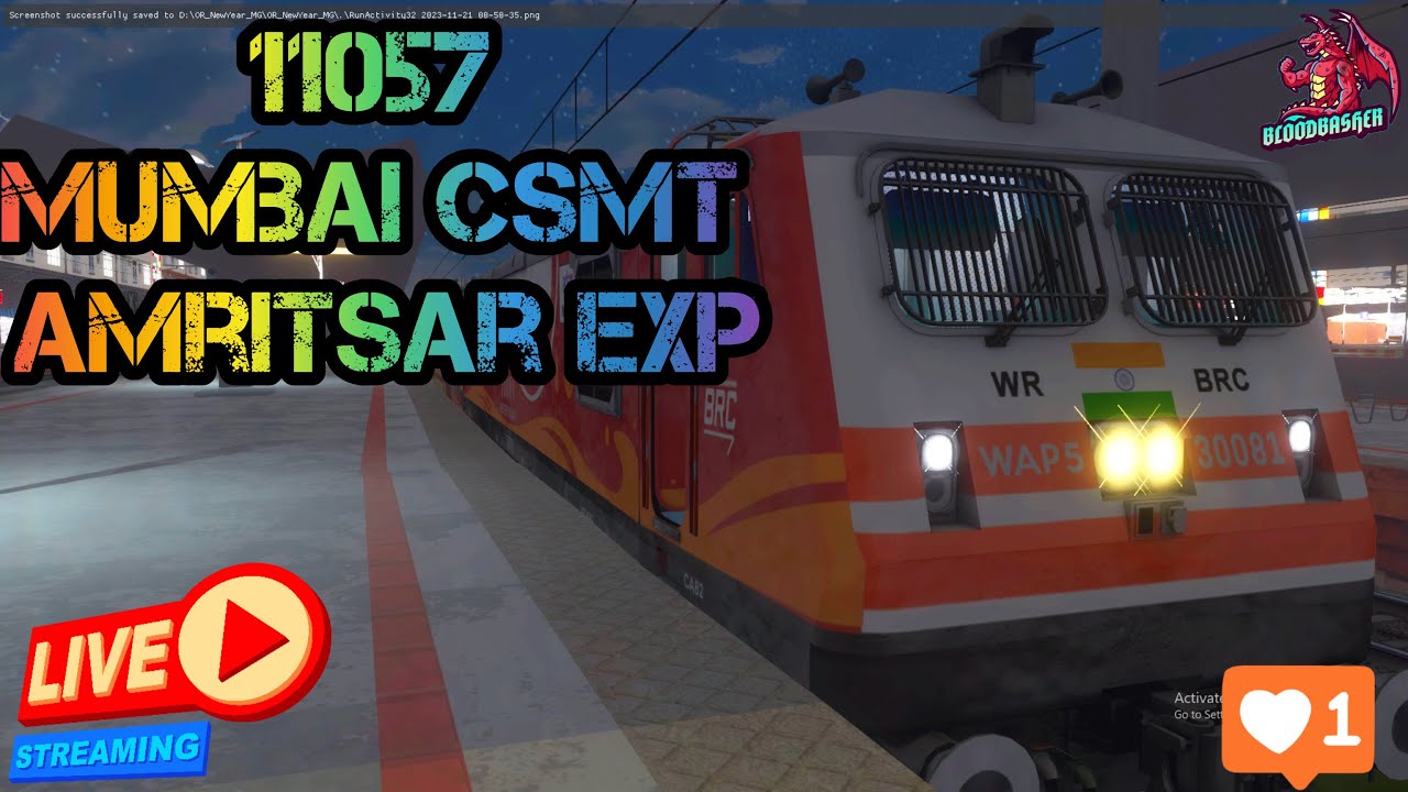 🔴MSTS/OR|| 11057/Mumbai CSMT - Amritsar Express (PT) || SHRI SLASAR ...
