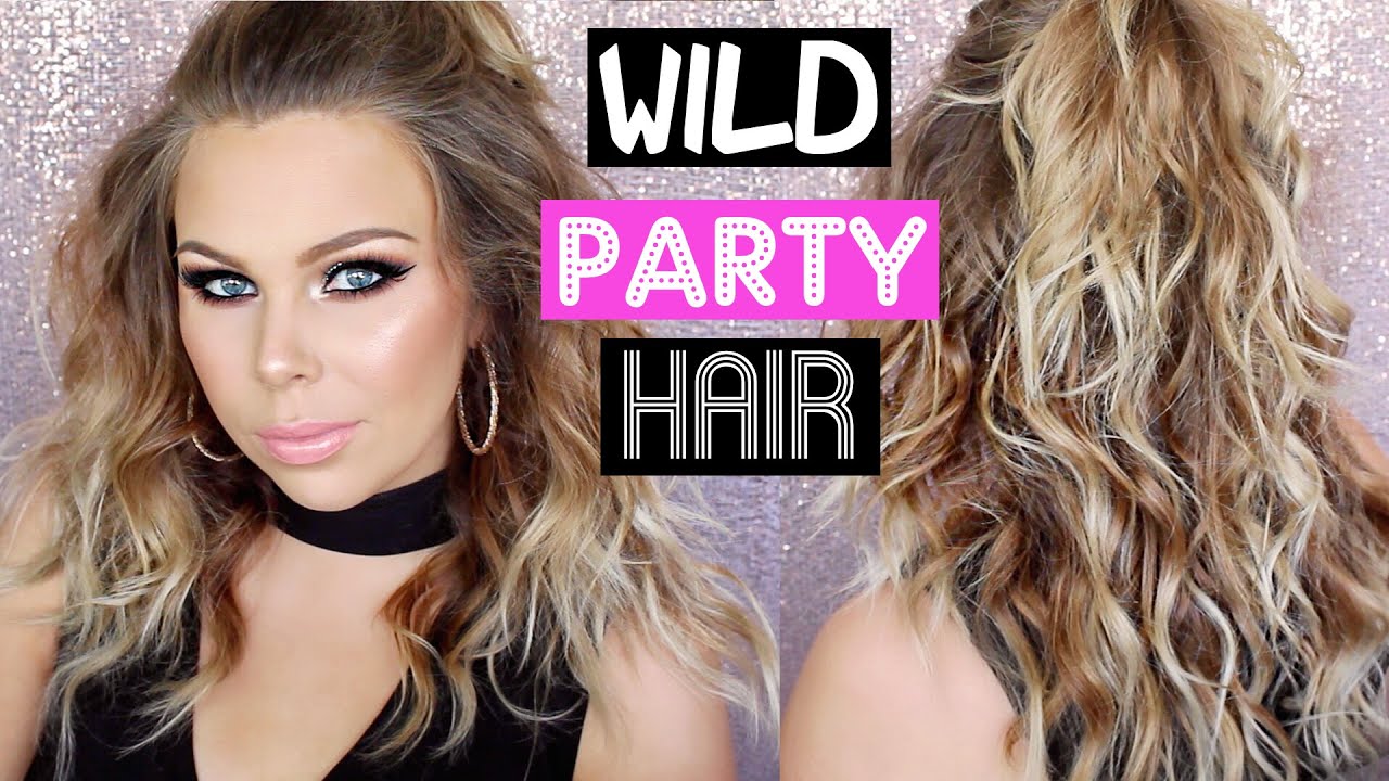Wild Party Hair Tutorial for Medium Length Hair - YouTube