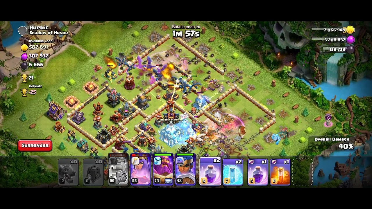 coc th17 3star dragon live attack - YouTube