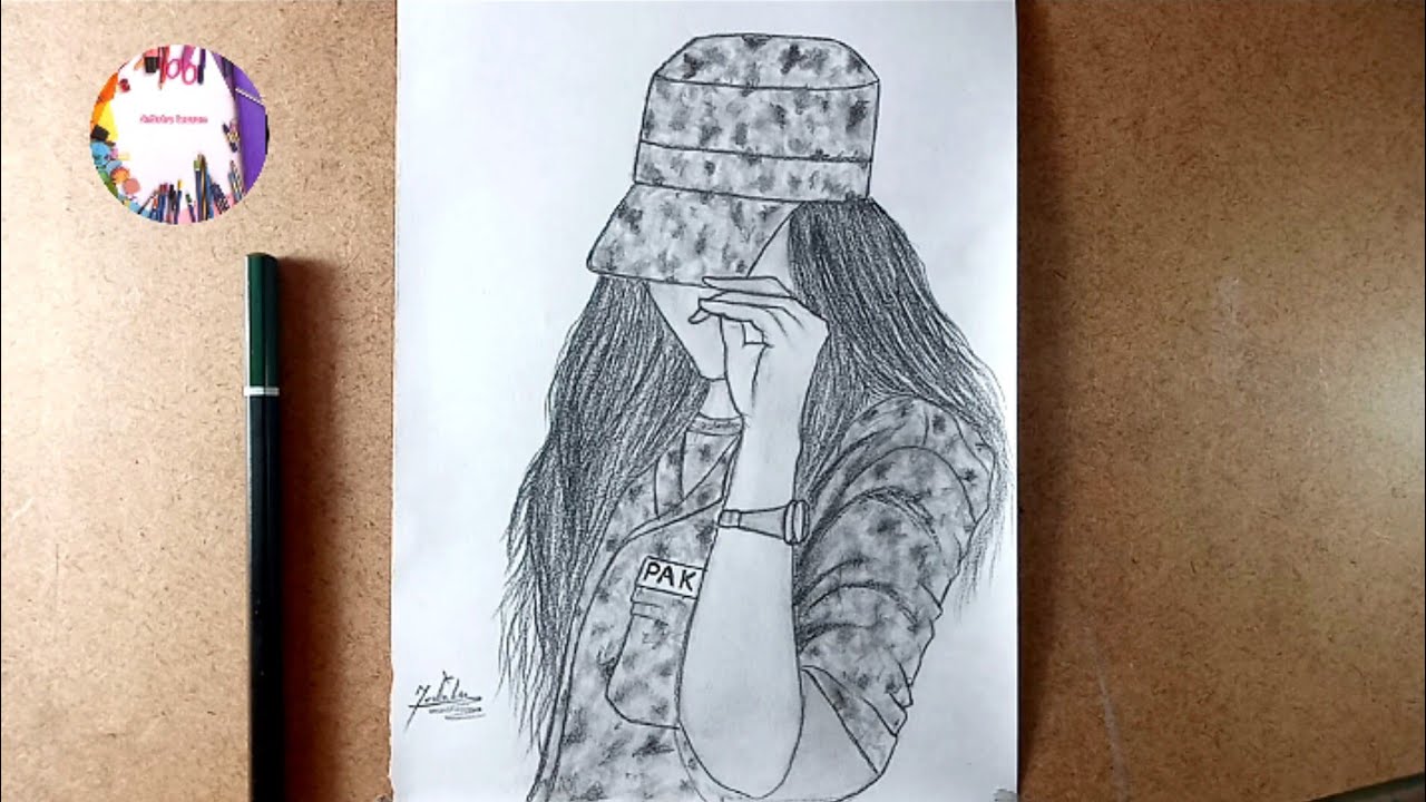 How To Draw A Pak Army Girl | Woman Soldier Drawing | How To Draw A ...