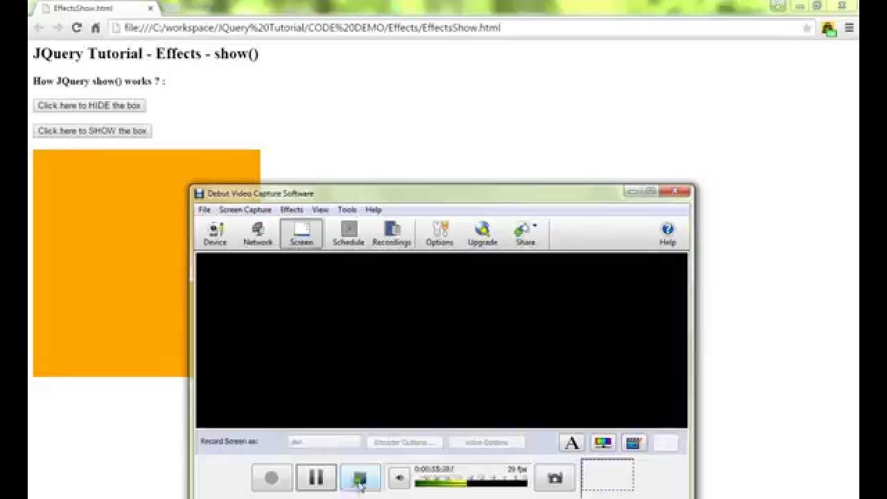 Show Method Jquery Effects Demo Youtube