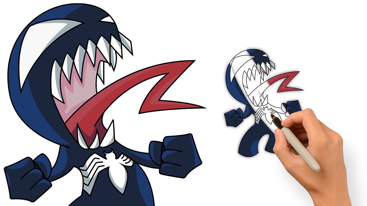 How to Draw Venom from Spiderman Comics | How To Draw Comics for Kids ...