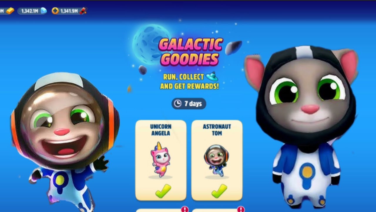 Talking Tom Gold Run Galactic Goodies - Astronaut Tom Cleamed - Funny ...