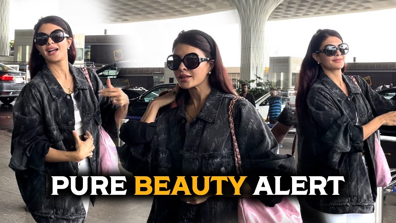 Pure Beauty Alert! Jacqueline Fernandez Glows at Airport Departure - YouTube