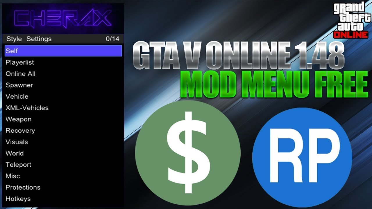 GTA V Online 1.48 Cherax Menu v2.24 | GTA 5 Mod Menu PC + Free Download ...