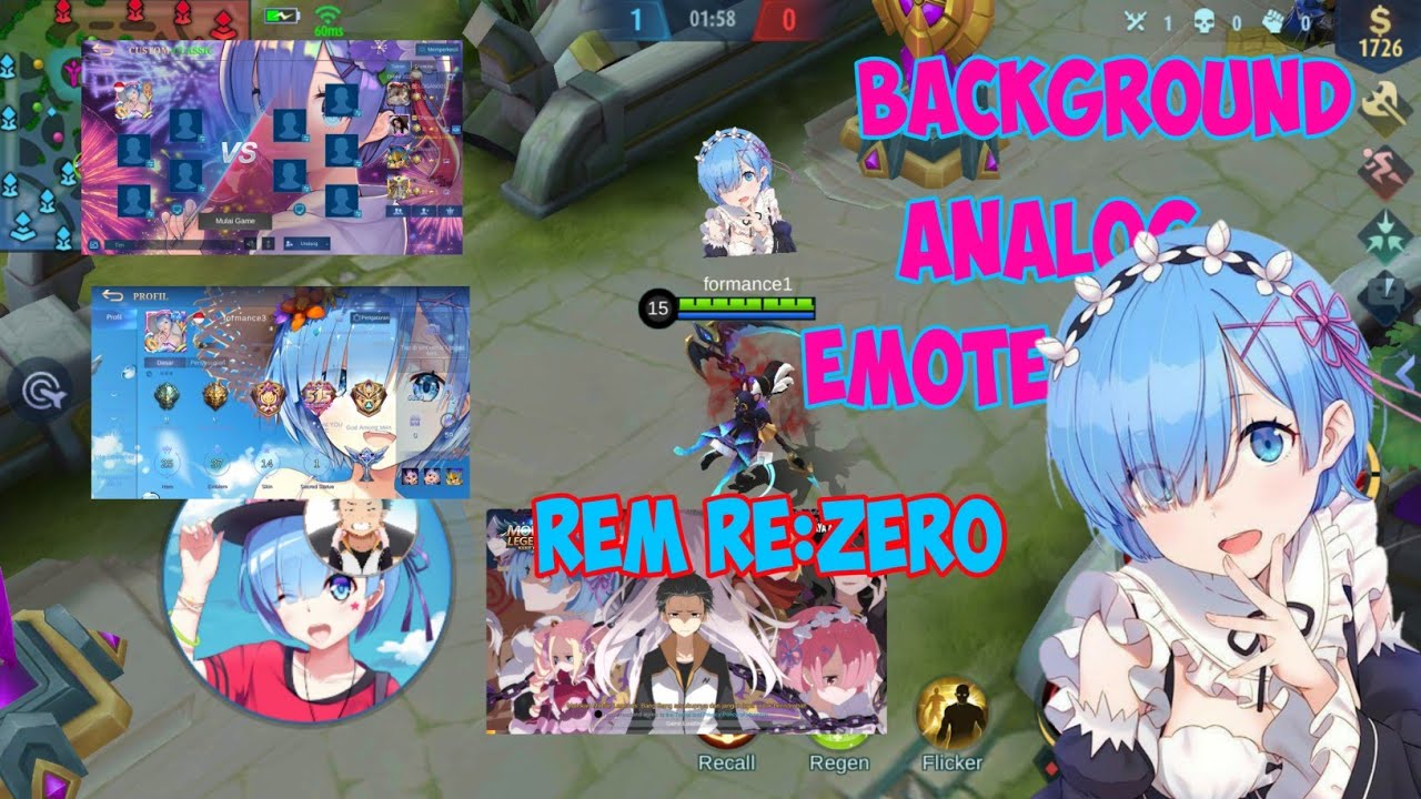 New!!!Tampilan Background - Battle Emote - Analog - Rem Re:Zero ...