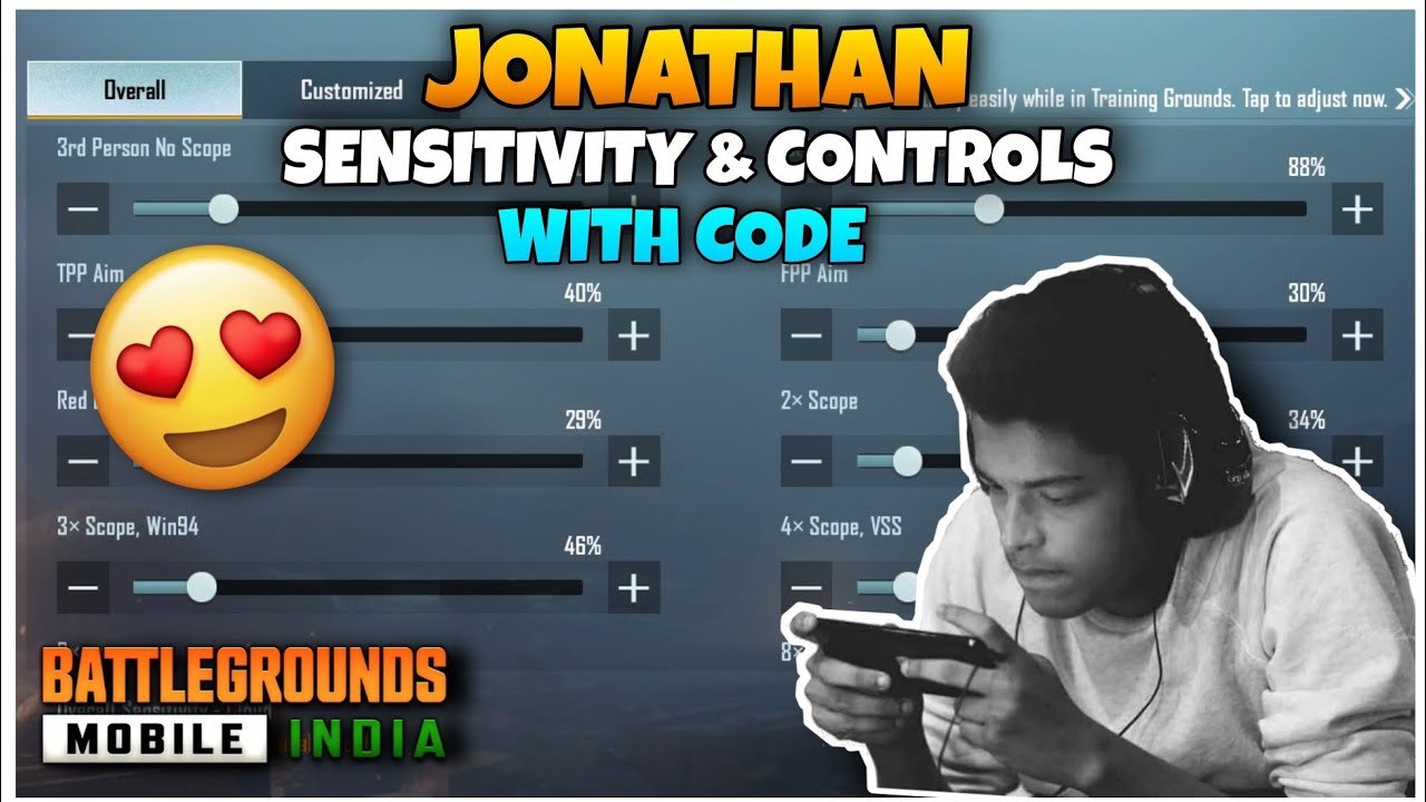 [BGMI] -2022 JONATHAN CONTROLS & SENSITIVITY SETTINGS CODE ...