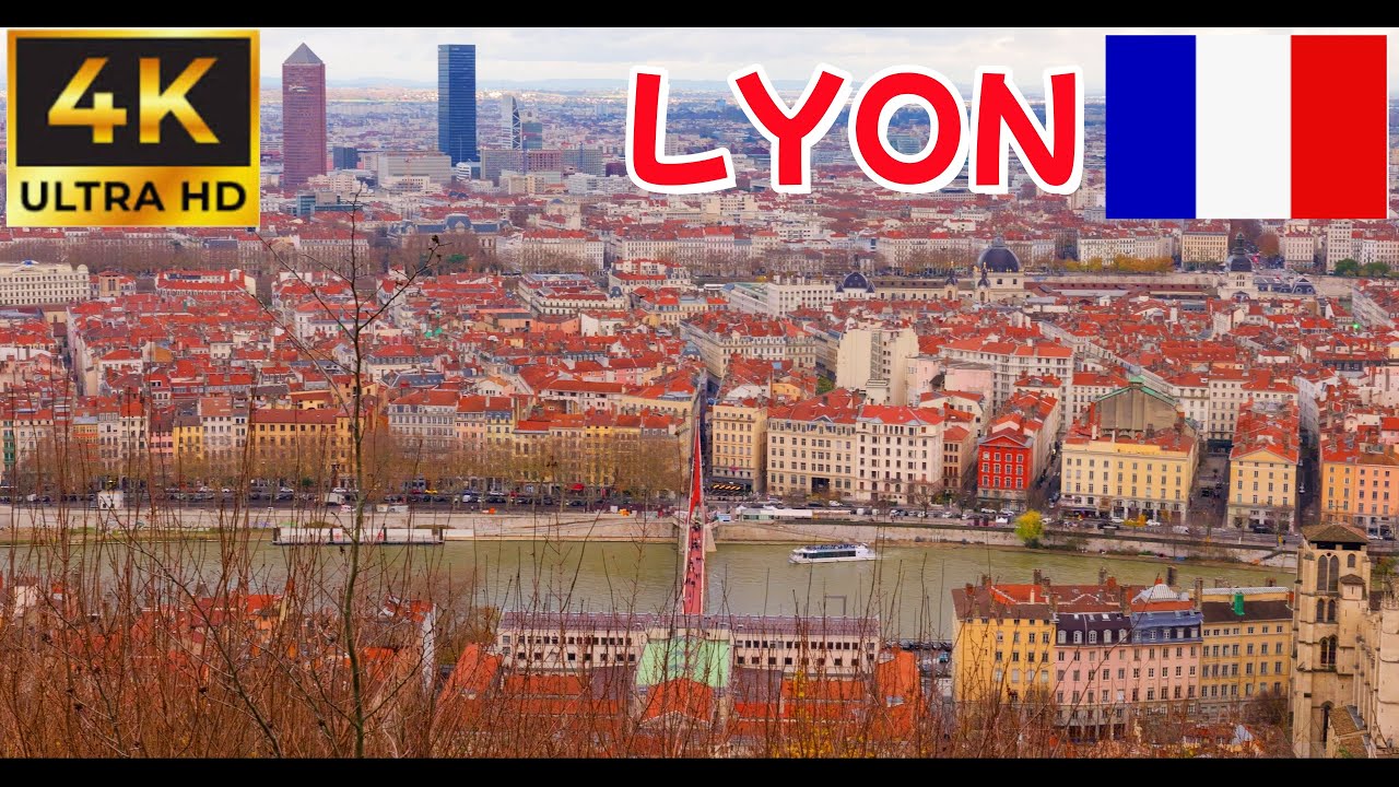 Lyon City Walk 4K-Old Town to Fourvière Basilica & City Center ...