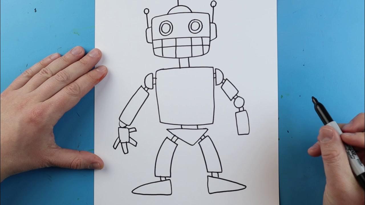 ROBOT SHAPES ART LESSON - YouTube