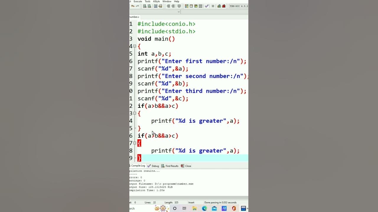 Find Greatest Among 3 Numbers In C Ms Coder Youtube