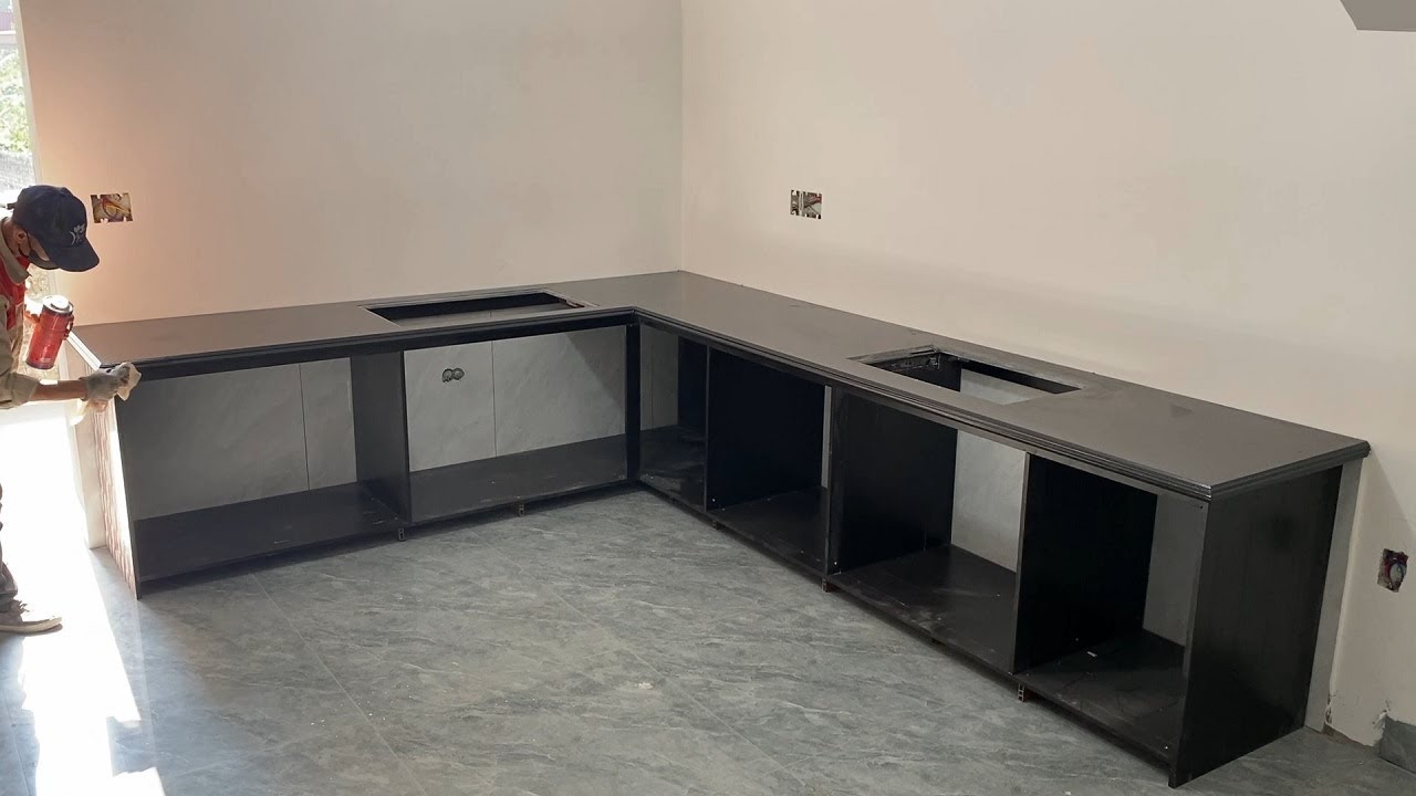 Granite Countertops Construction Kitchen Table Technique Install - YouTube